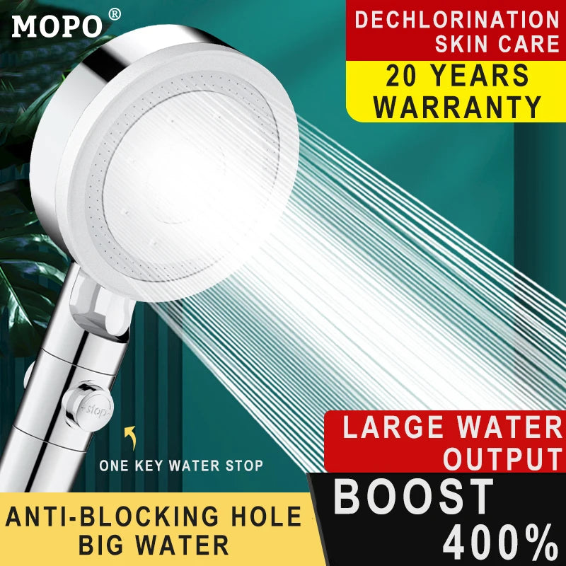 High Pressure Shower Head – 6 Modes Adjustable with Water Filter & One ...