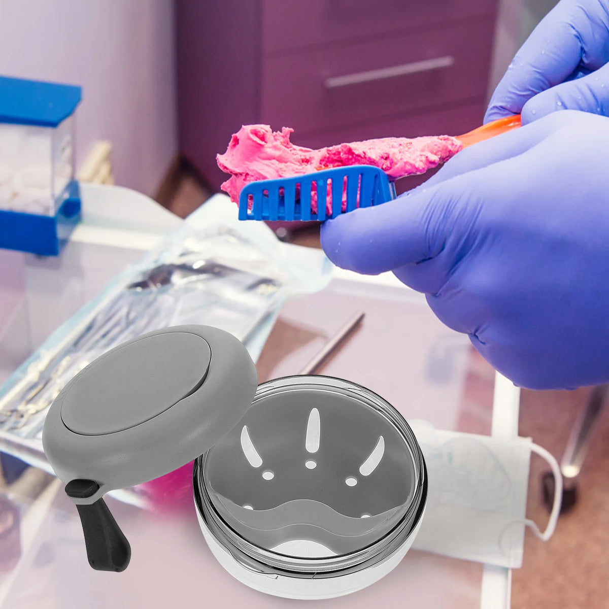 Denture Storage Case with Brush Slot – Retainer, Mouth Guard & Dental ...