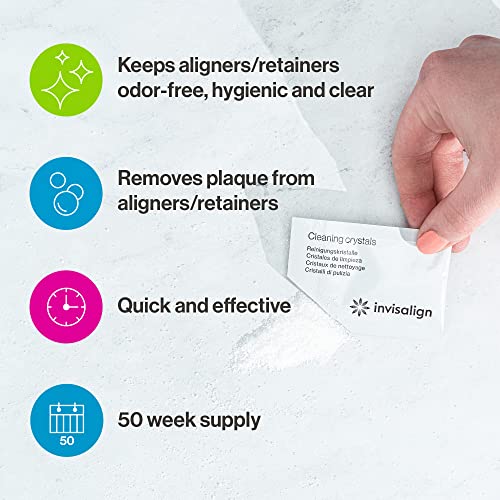 INVISALIGN Cleaning Crystals for Clear Aligners and Retainers, (50 Pac ...