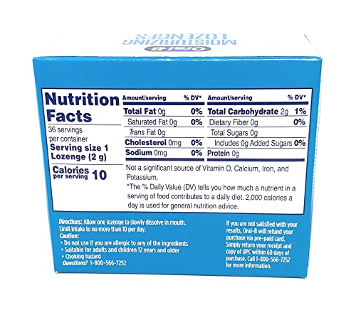 Oral-B Moisturizing Lozenges for Dry Mouth, Refreshing Watermelon 36 C ...