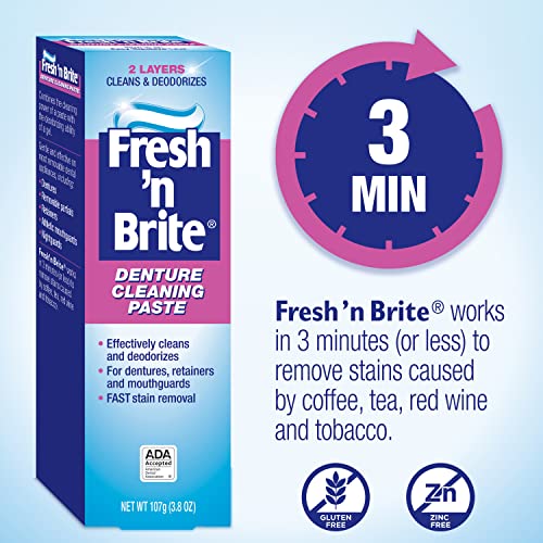 Fresh 'n Brite Denture Cleaning Paste for Dentures, Removable Partial ...